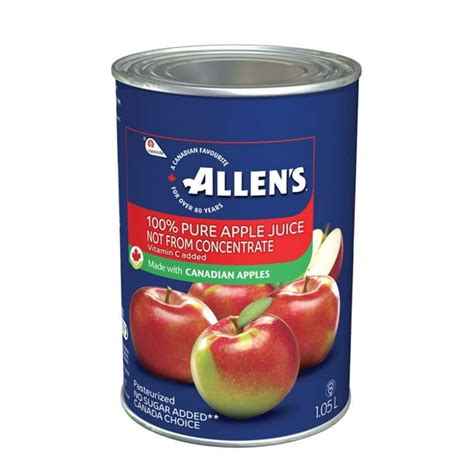 Allens 100 Apple Juice Not From Concentrate 1 05l Walmart Ca