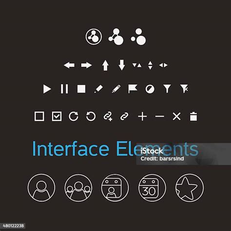 벡터 세트마다 인터페이스 요소를 Ui 키트 아이콘 2015년에 대한 스톡 벡터 아트 및 기타 이미지 2015년 굽기