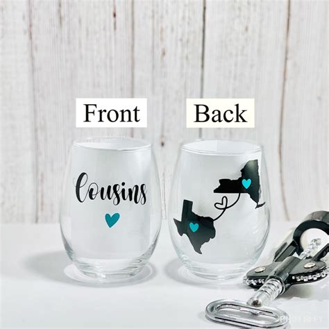 Cousins Wine Glass Custom Long Distance Cousins Wine Glass Cousin