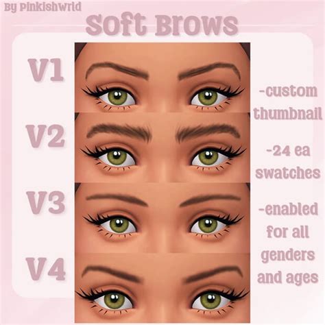 Soft Brows By Pinkishwrld Sims Love