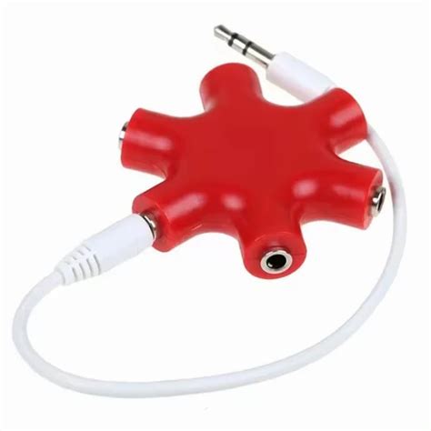 Audio Splitter Adapter With Aux Cable Multi 6 Way 3 5mm Jack Stereo Hub Headset Earphone