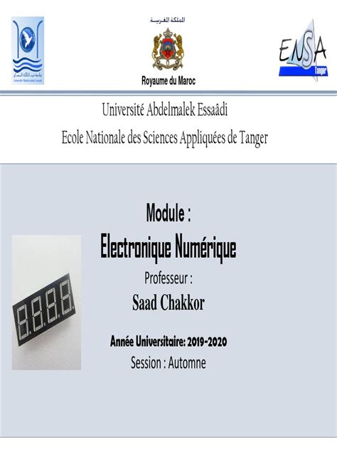 Cours Electronique Numerique 2019 Partie1 Pdf