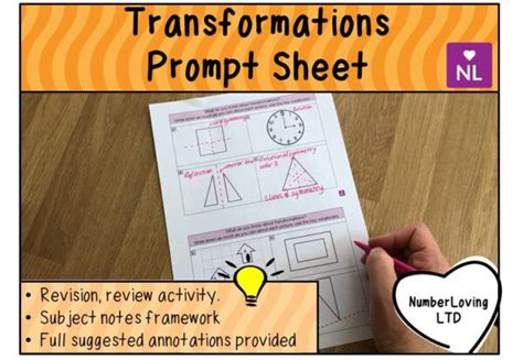 Transformations Prompt Sheet Number Loving