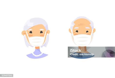 Ensemble De Personnages Masculins Et Féminins Âgés Des Gens Masqués De