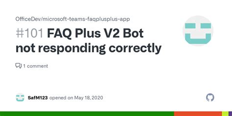 Faq Plus V2 Bot Not Responding Correctly · Issue 101 · Officedev