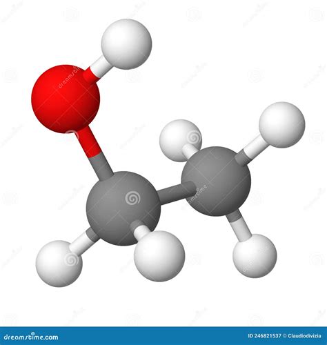 Ethanol Alcohol Molecule Chemical Structure Stock Image
