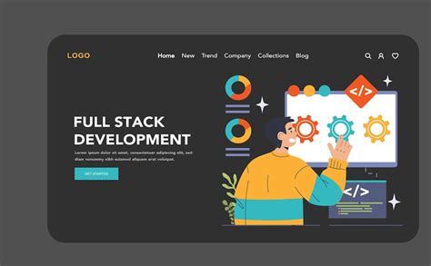 Premium Vector Software Development Web Banner Or Landing Page Dark Or Night Mode Coding