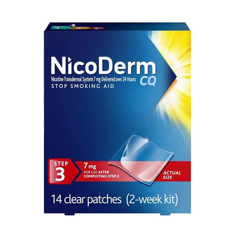 Nicoderm Cq Step 3 Clear Patch 7mg 14 Count Amazon Ca Health