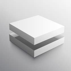 Realistic 3d Cube Box Design Template Royalty Free Vector