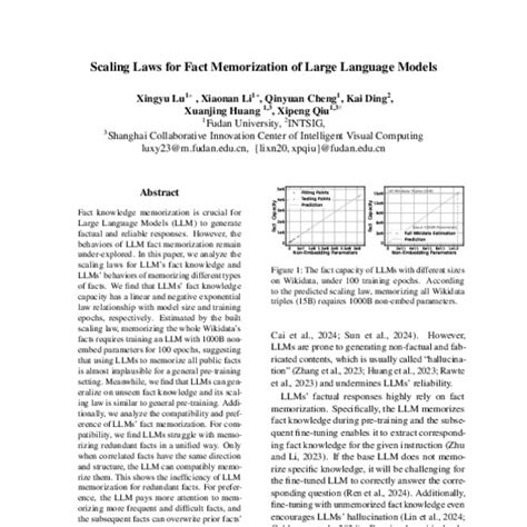 Scaling Laws For Fact Memorization Of Large Language Models Acl Anthology