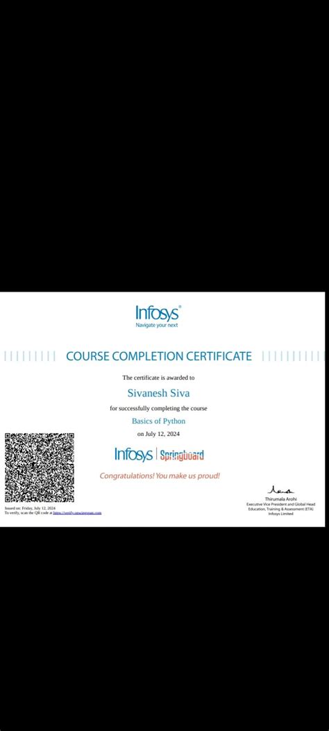 Sivanesh Sivanesh On Linkedin I Have Completed My Course Of Python