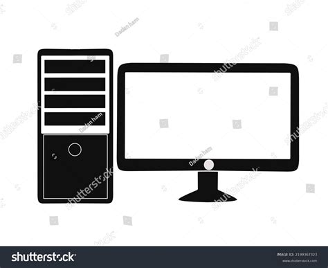 Computer Icon Desktop Computer Vector Simple Stock Vector Royalty Free