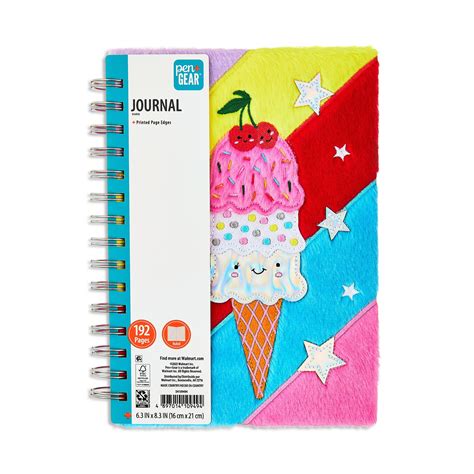 Pengear Furry Ice Cream Journal Twin Wire Binding 58 In X 83 In