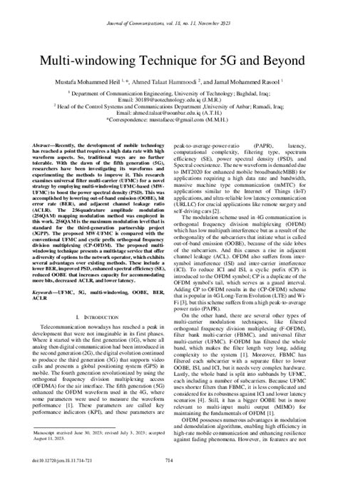 Pdf Multi Windowing Technique For 5g And Beyond