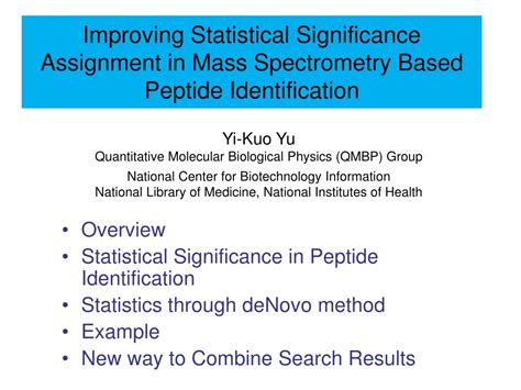 Ppt Improving Statistical Significance Assignment In Mass
