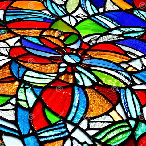 A Close Up View Of A Vibrant Stained Glass Window Casting A