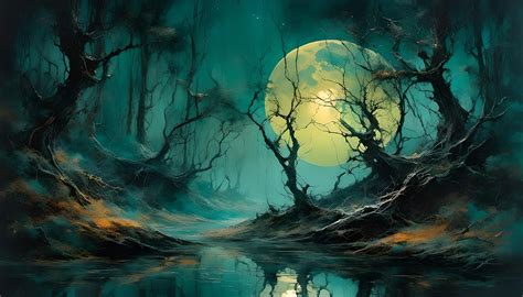 Download Ai Generated Full Moon River Royalty Free Stock