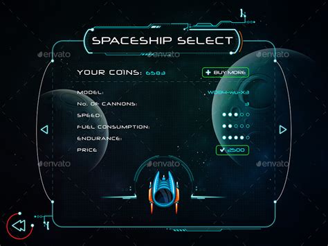 Space Game GUI Set Game Assets GraphicRiver