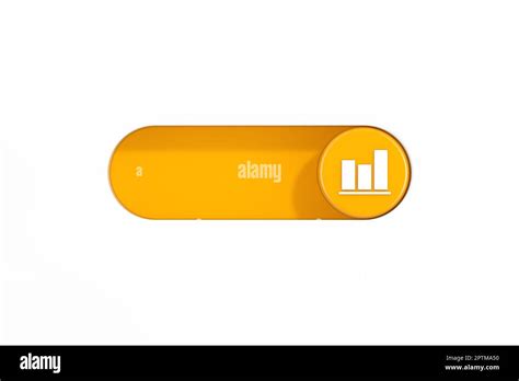 Yellow Toggle Switch Slider With Increase Arrow And Bar Chart Graph
