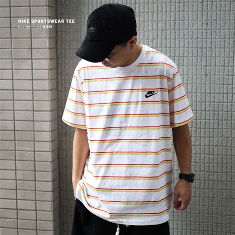 【boring】nike Nsw 刺繡 Logo 撞色 條紋 短t 棉短t Dz2986 100 蝦皮購物