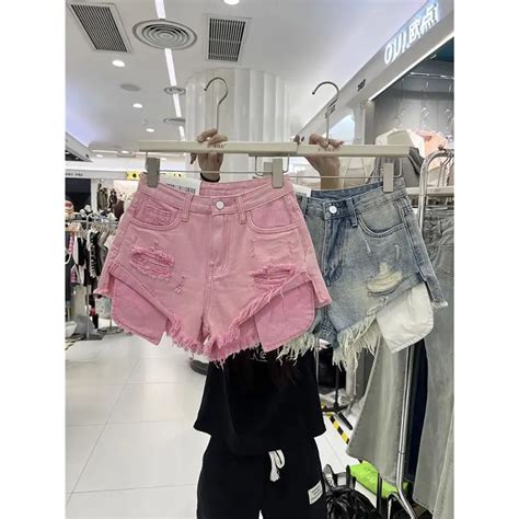 Pantalones Cortos De Mezclilla Para Mujer Shorts De Pierna Ancha