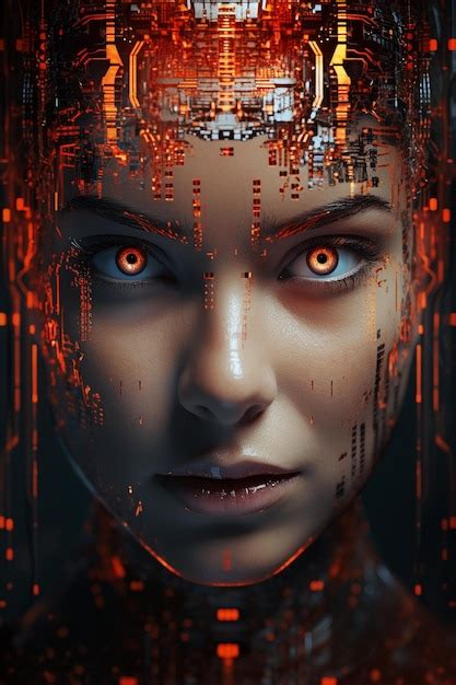 Premium Ai Image Cyber Concept Young Woman With Binary Code