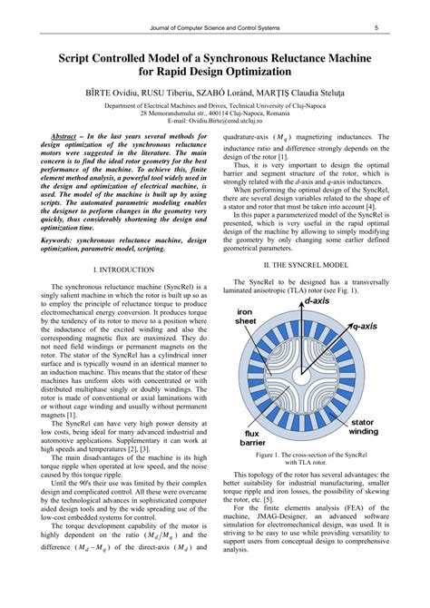 pdf script controlled model of a synchronous reluctance machine for