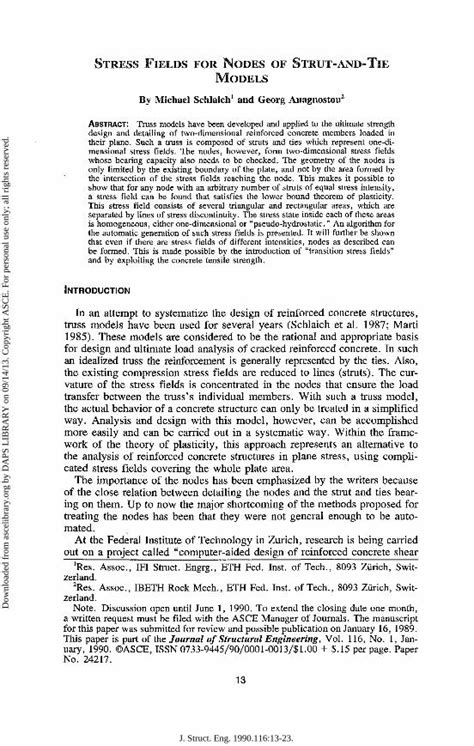 Pdf Stress Fields For Nodes Of Strut‐and‐tie Models Dokumentips