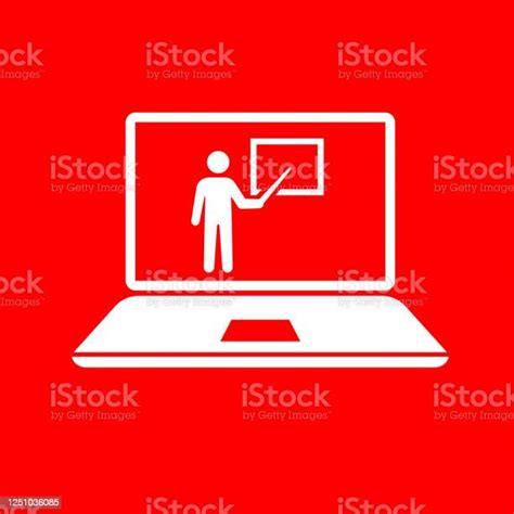 가상 프레젠테이션 아이콘이 있는 랩톱 컴퓨터 개념 기호에 대한 스톡 벡터 아트 및 기타 이미지 개념 기호 교수 교육