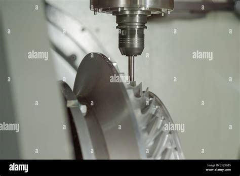 Automated Cnc Turning Milling Machine Cutting Metal Workpiece At