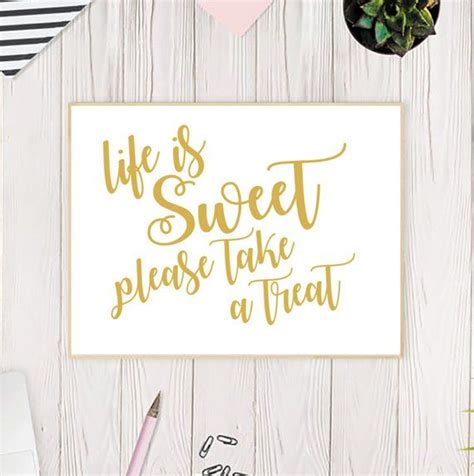 Life Is Sweet Dessert Table Sign Printable Wedding Sign Please Take