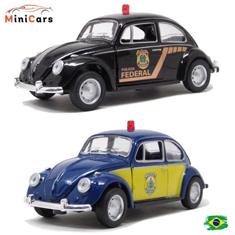 Kit 2 Miniaturas Fusca Polícia Federal Fusca Polícia Rodoviária