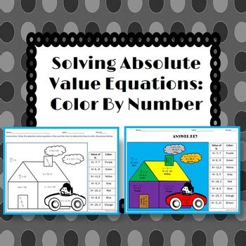 Free Solving Absolute Value Equations Color By Number By The Love Of Math