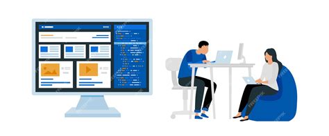 Premium Vector Programmers Working On Web Development Programmer