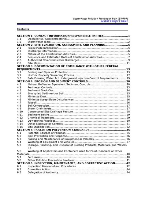 Construction Spreadsheet 29459 Swppp Template