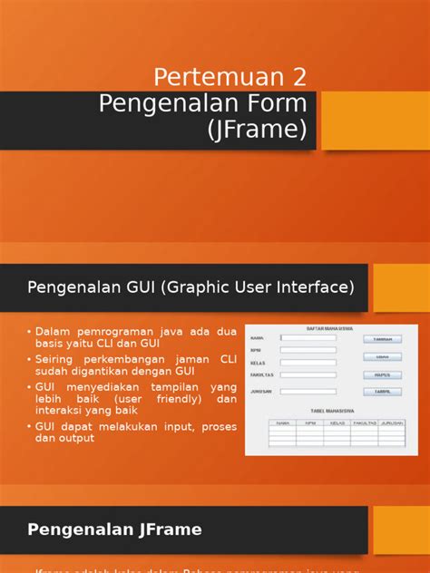 Pertemuan 2 Pengenalan Form Jframe Pdf