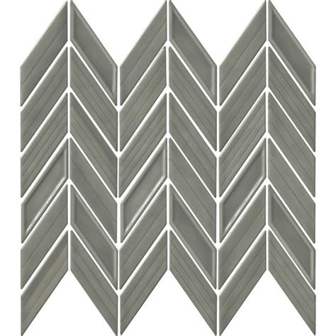 Chevron Light Grey Gloss Ceramic Mosaic Wall Tile The Tile Shop