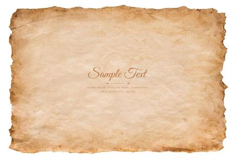 오래 된 양피지 시트 빈티지 세 또는 질감 흰색 배경에 고립 프리미엄 벡터