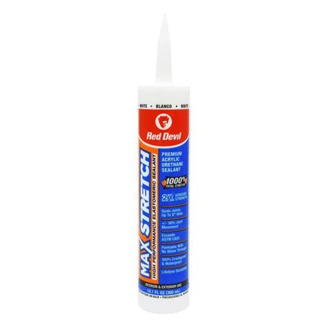 Red Devil 0907 Max Stretch Acrylic Urethane Elastomeric Sealant 10 1 Oz White 1 Pack Pack Of