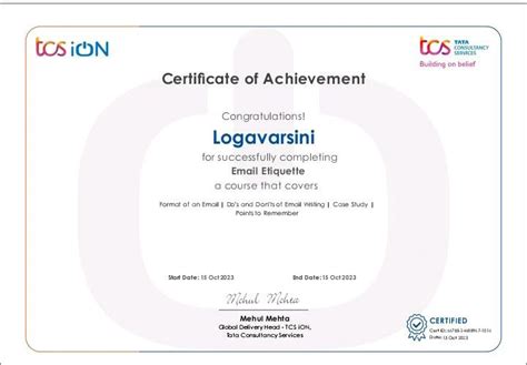 Logavarsini Nrk On Linkedin Tcs