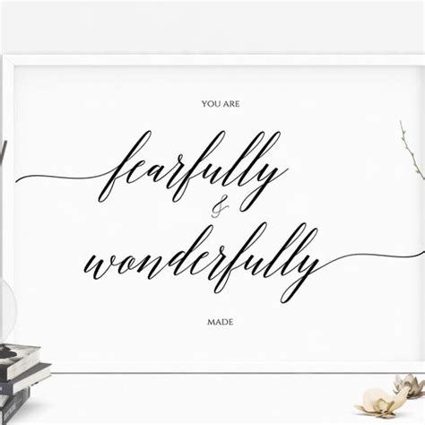Fearfully And Wonderfully Made Wall Art Print Psalm 139 13 4 Etsy