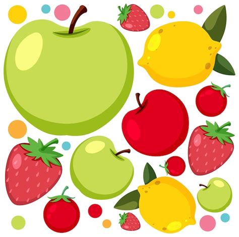 Premium Vector Cartoon Fruits Seamless Pattern