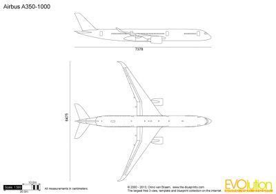 The Vector Drawing Airbus A350 1000 Vector Drawing