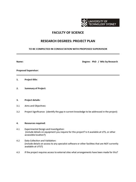 Sci Course Area Essential Info App Info Research Project Plan V20 Pdf