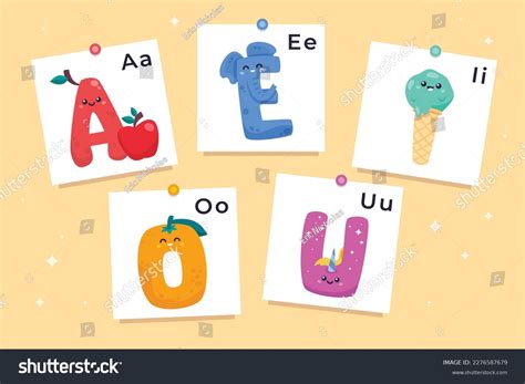 Vowels English Alphabet E O U Stock Vector Royalty Free 2276587679