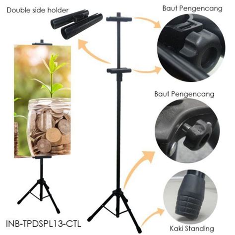 Jual Tripod Banner Standing Display Poster Stand Tripod Poster 2 Sisi