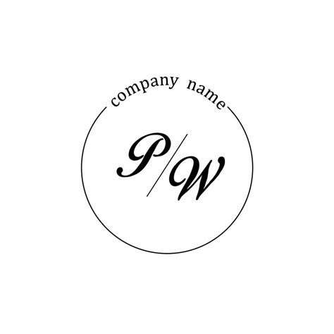 Initial Pw Logo Monogram Letter Minimalist 10365567 Vector Art At Vecteezy