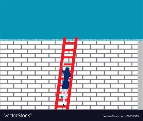 Businesswoman Conquering Adversity Concept Vector Image
