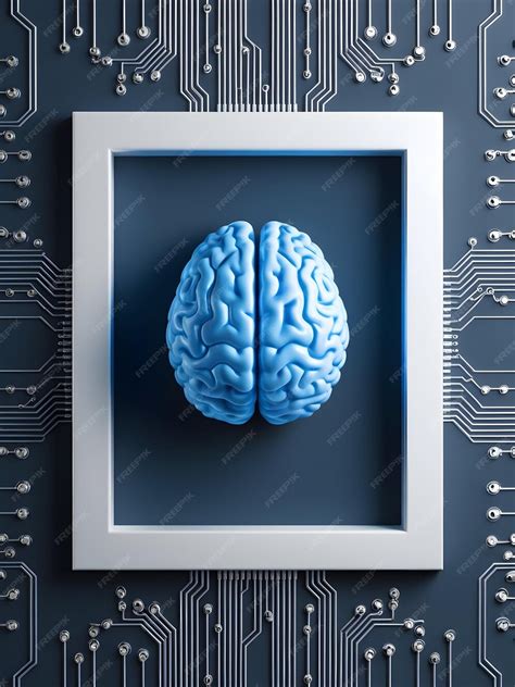 3d Ai Driven Digital Brain Frame Concept As A Minimalistic Border Frame With Brainwave And