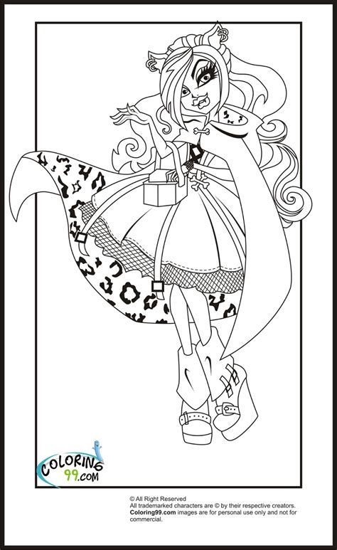 Monster High Clawdeen Wolf Coloring Pages Team Colors